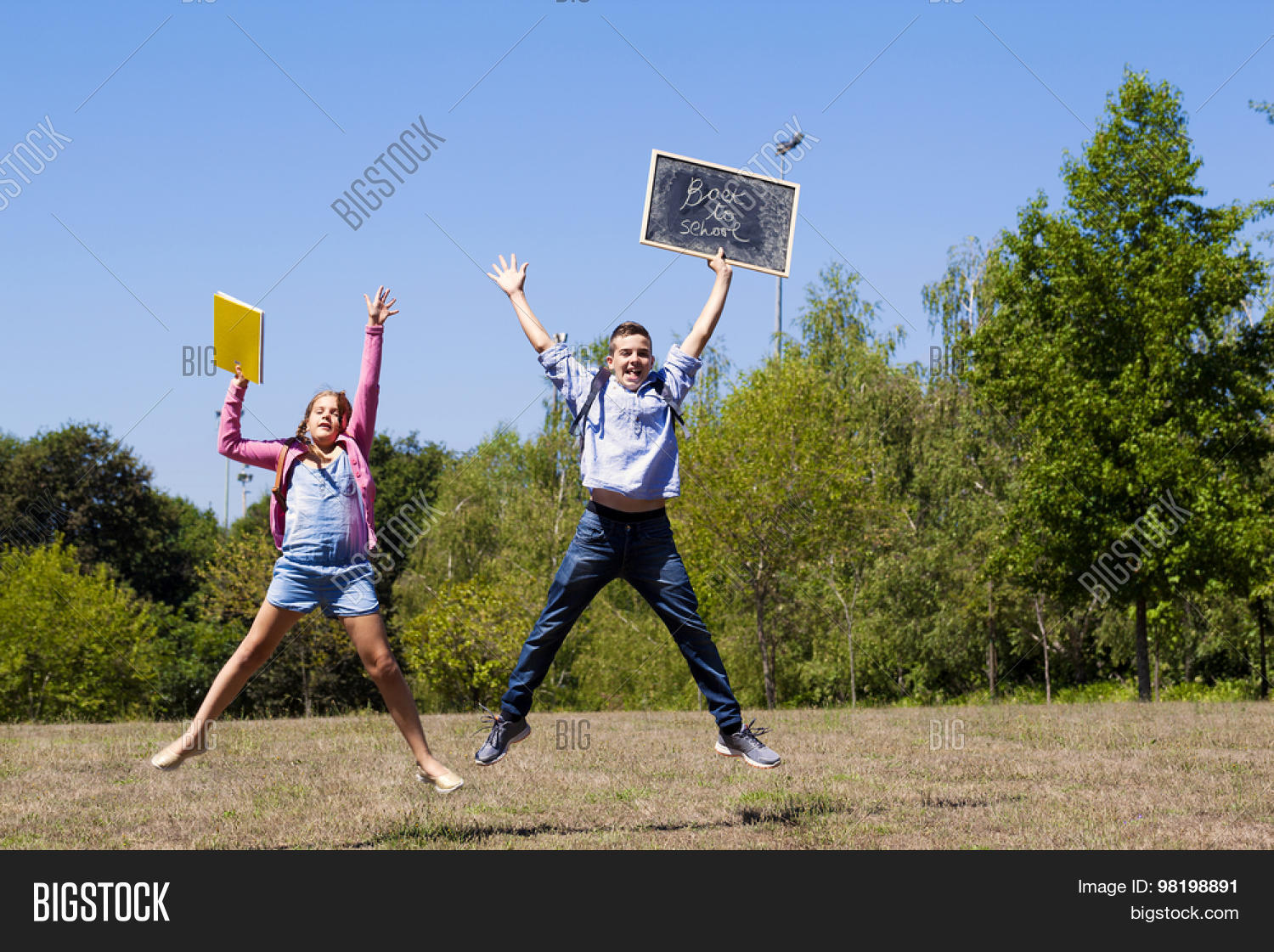 Happy Kids Jumping Image & Photo (Free Trial) | Bigstock