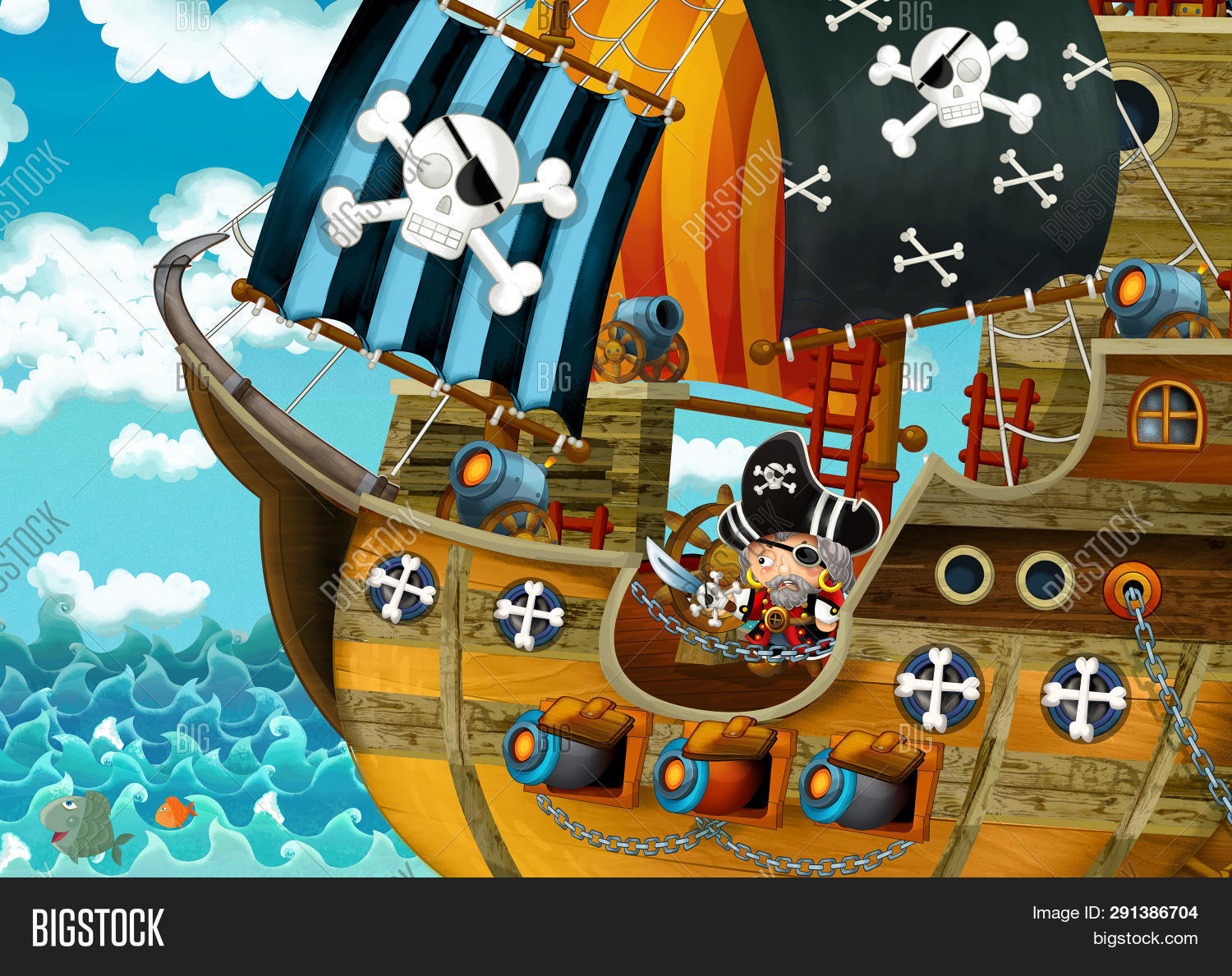 Cartoon Scene Pirate Image & Photo (Free Trial) | Bigstock
