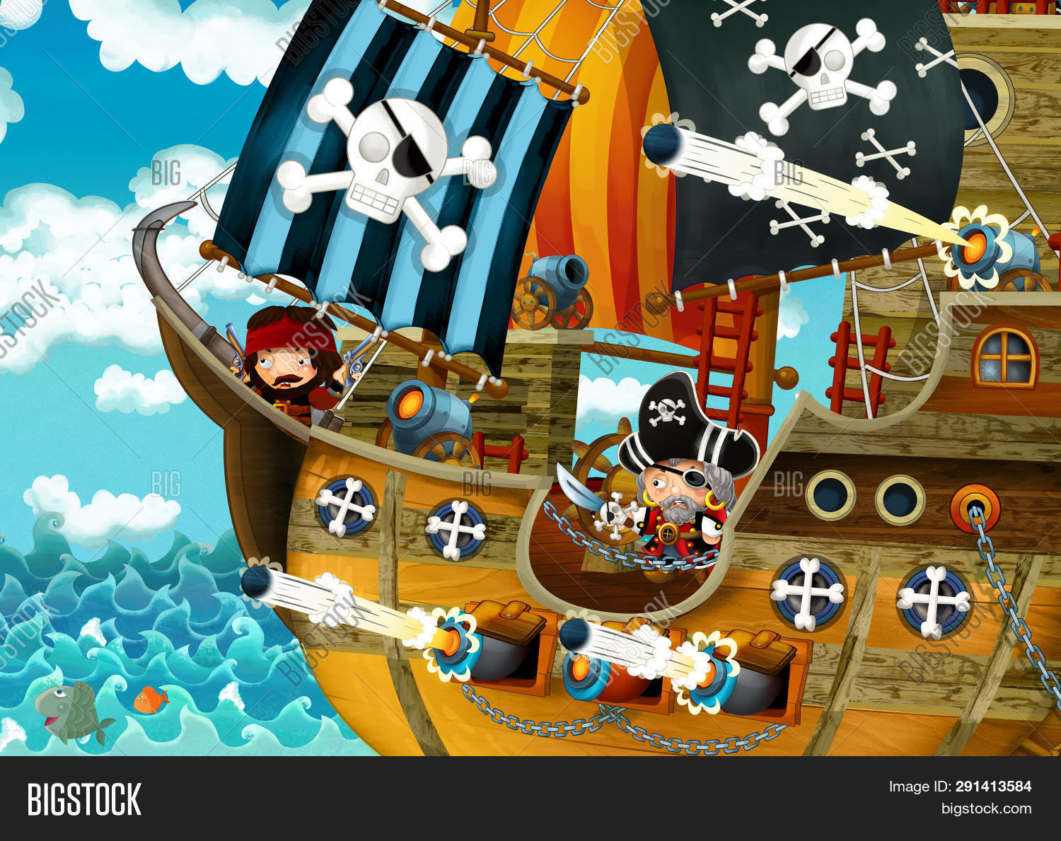 Cartoon Scene Pirate Image & Photo (Free Trial) | Bigstock