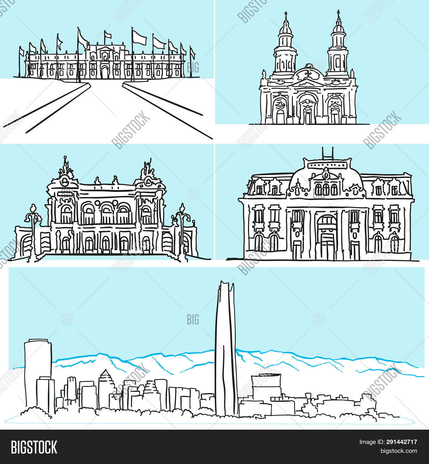 Santiago Chile Famous Vector & Photo (Free Trial) | Bigstock