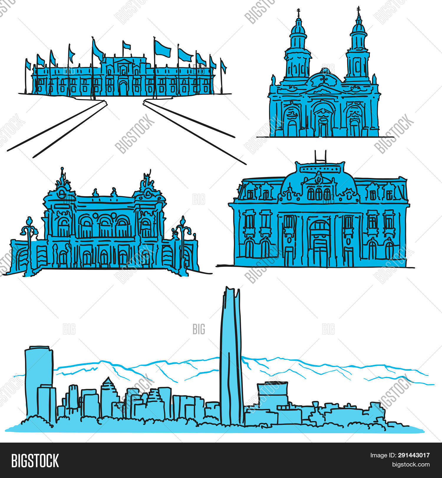 Santiago Chile Famous Vector & Photo (Free Trial) | Bigstock