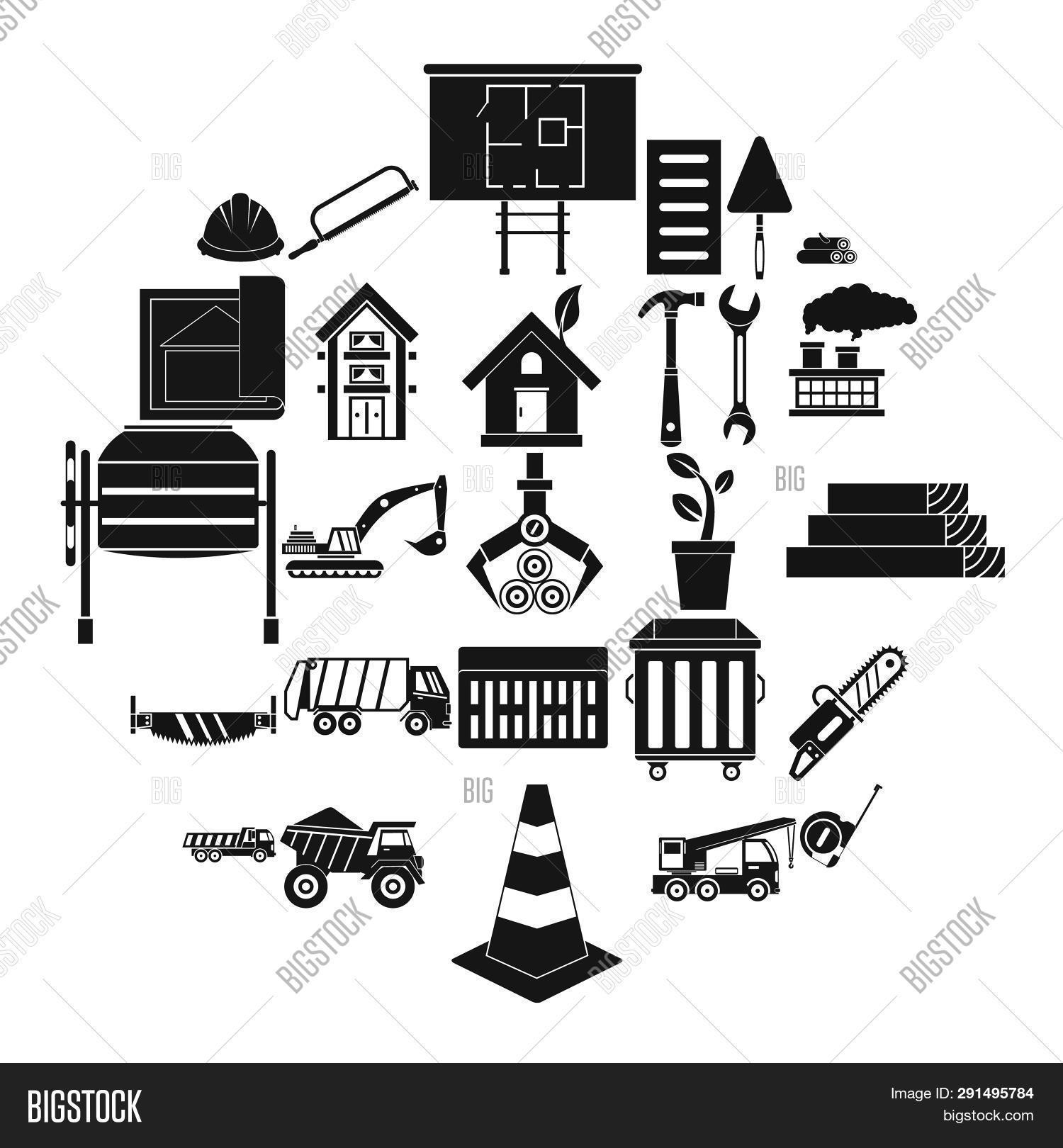 Sturdy House Icons Set Image & Photo (Free Trial) | Bigstock