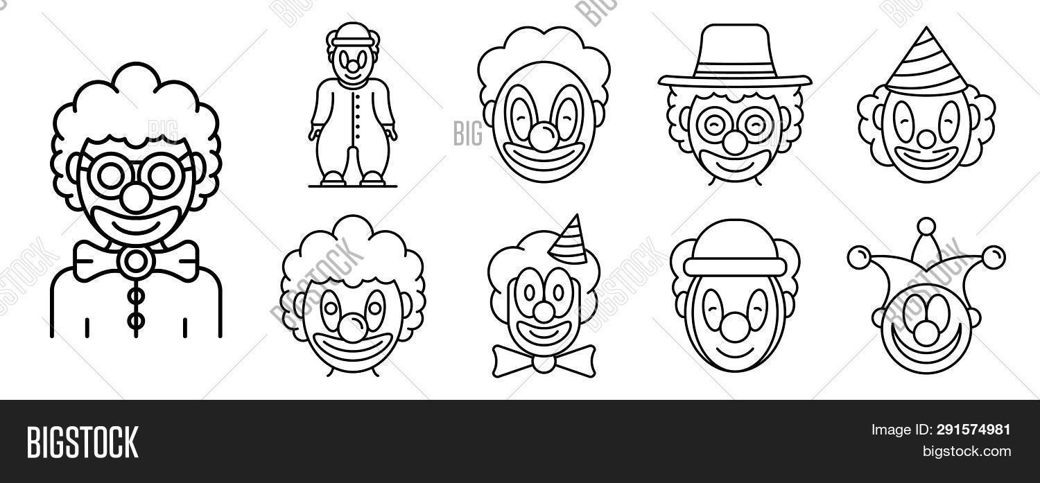 Clown Icons Set. Image & Photo (Free Trial) | Bigstock
