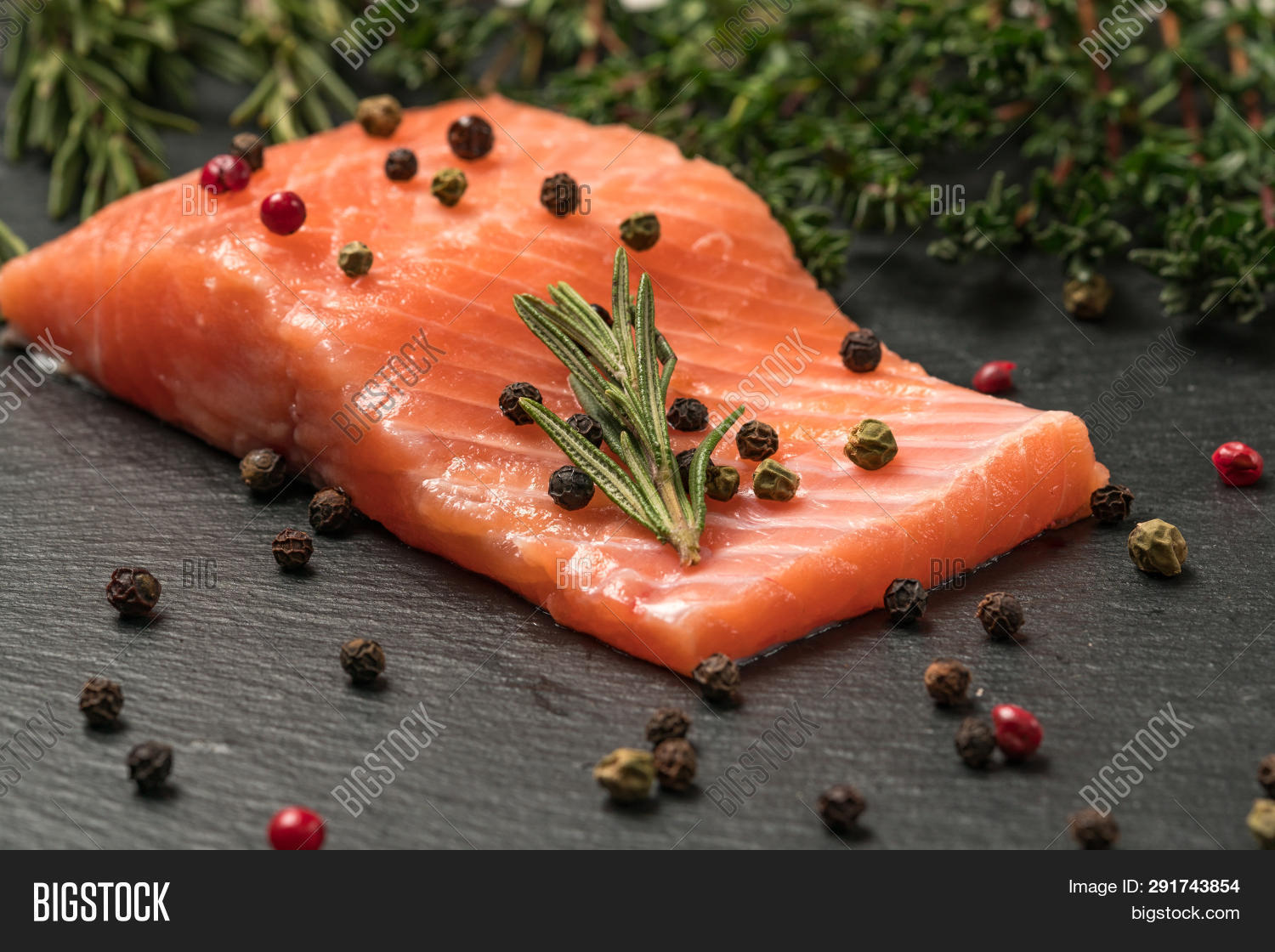 Raw Salmon Fillet On Image & Photo (Free Trial) | Bigstock