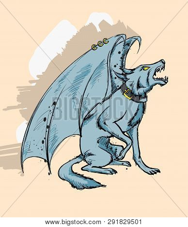 Mythical Winged Dog. Vector & Photo (Free Trial) | Bigstock
