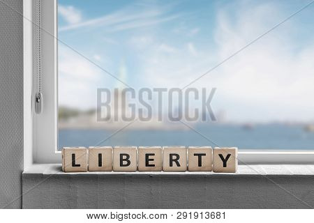 Liberty Sign Window Image & Photo (Free Trial) | Bigstock