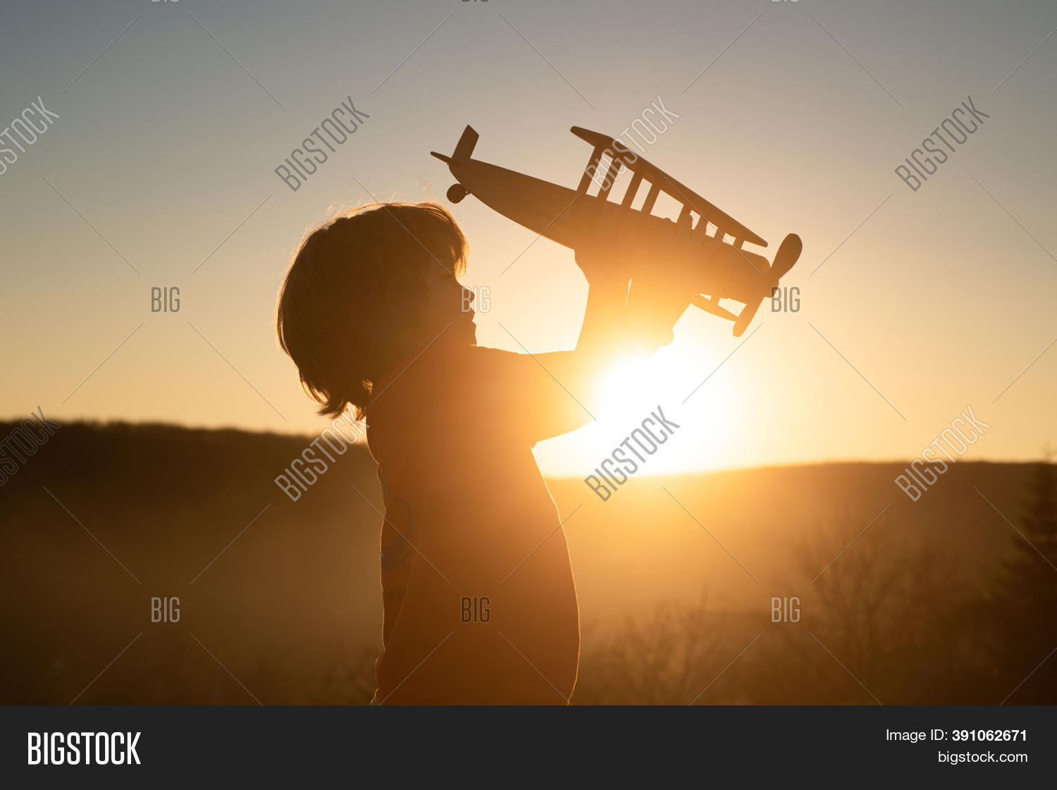 Kids Playing Toy Plane Image & Photo (Free Trial) | Bigstock