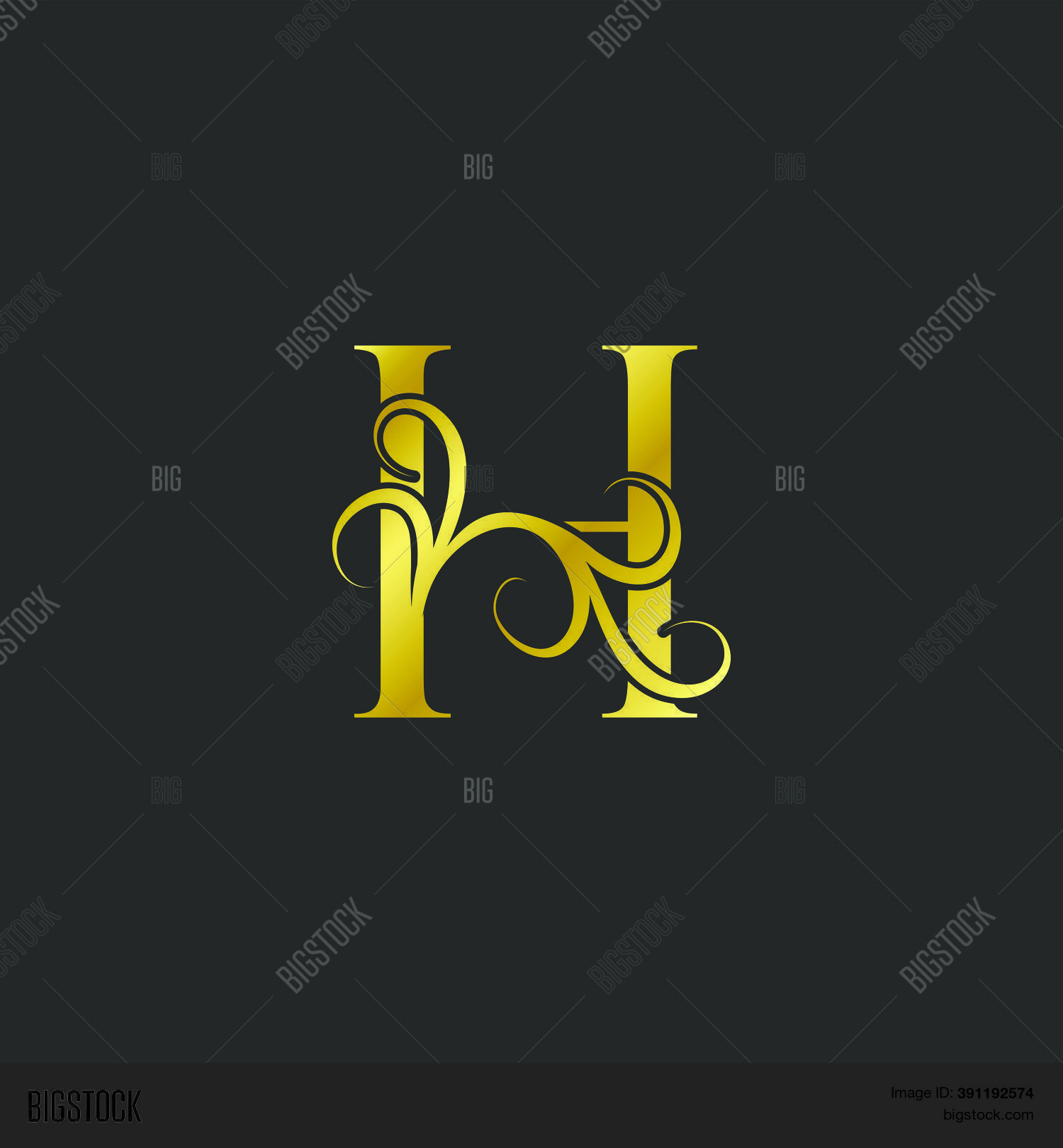 Golden H Letter Vector & Photo (Free Trial) | Bigstock