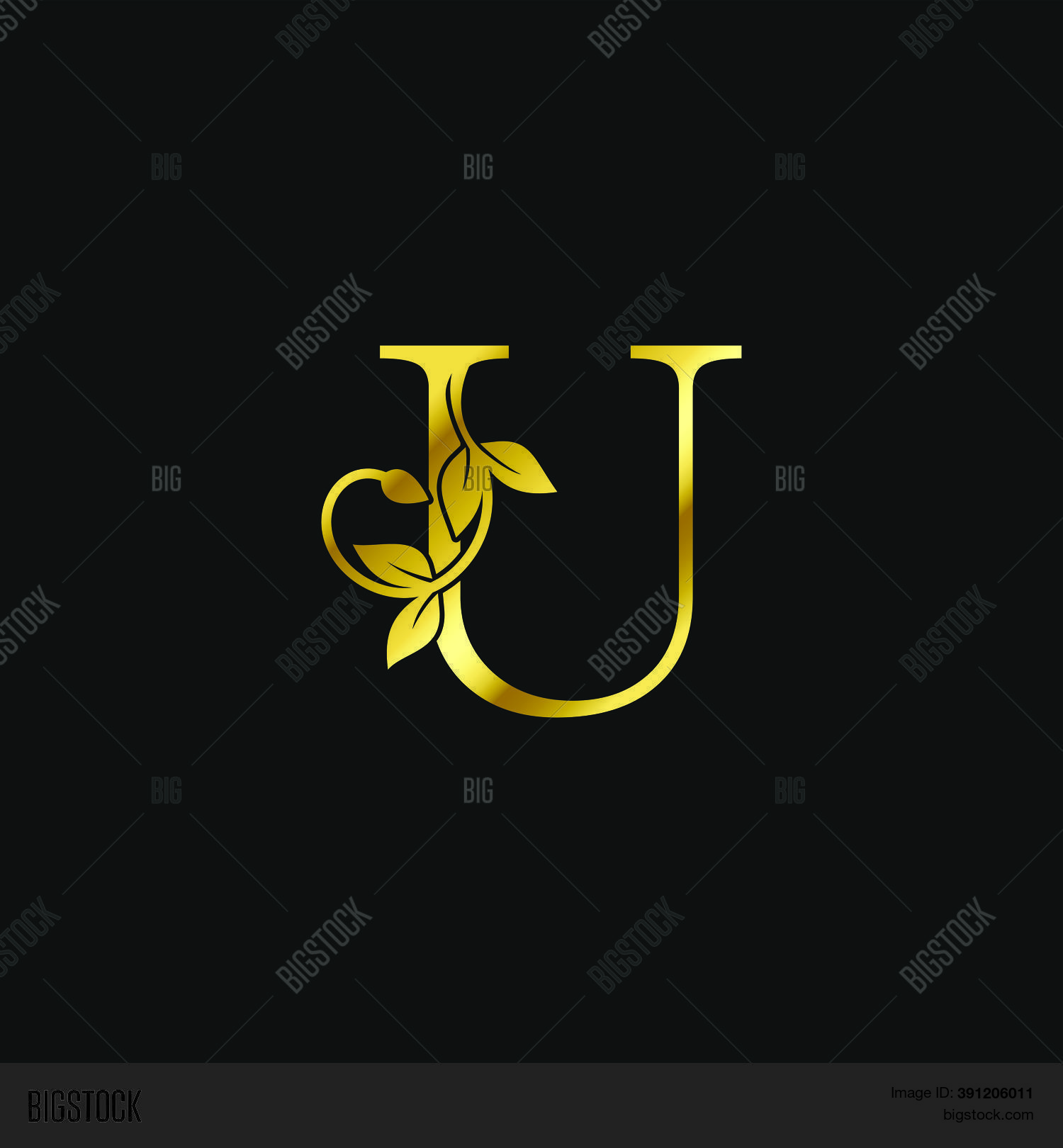 Golden U Letter Vector & Photo (Free Trial) | Bigstock