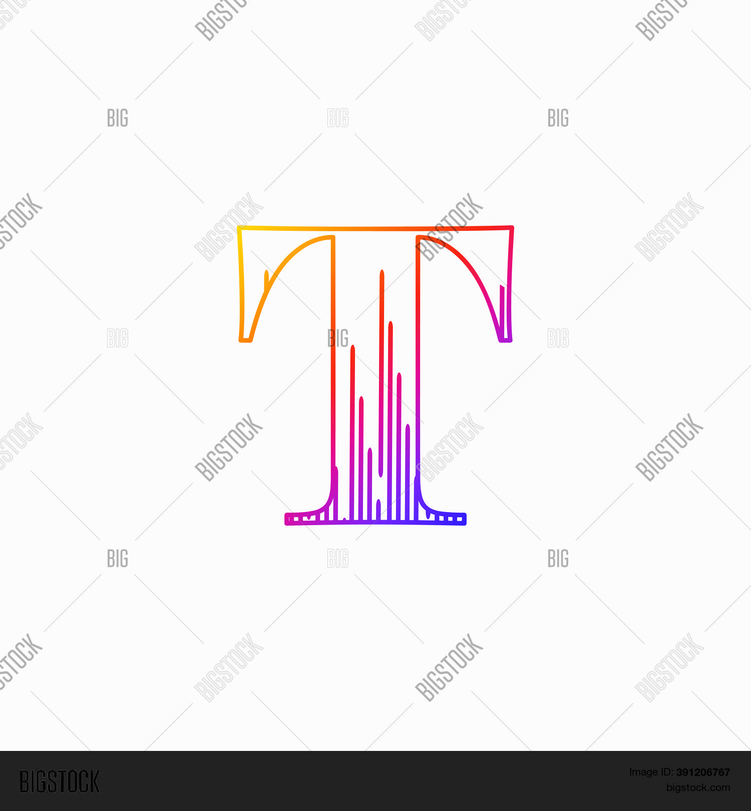 T Letter Striped Vector & Photo (Free Trial) | Bigstock