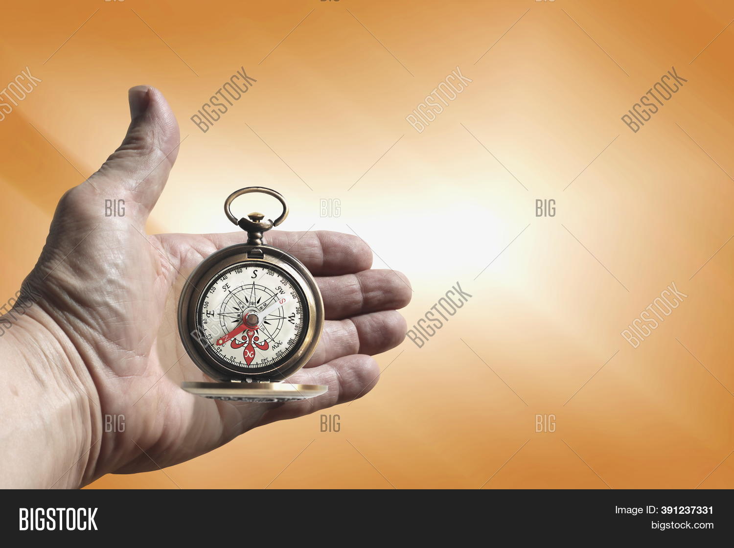 Round Compass Hand On Image & Photo (Free Trial) | Bigstock
