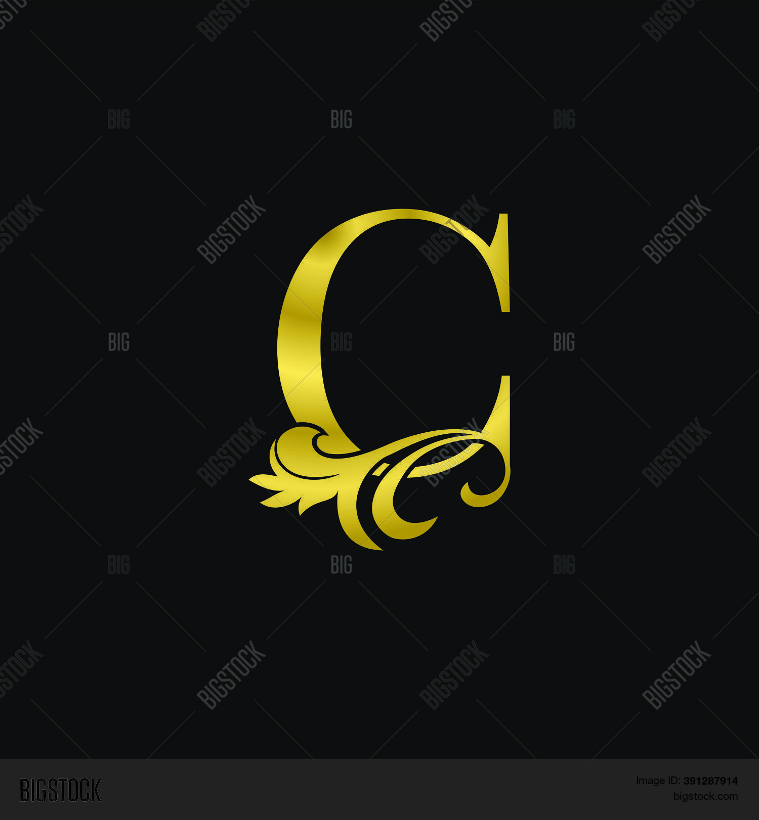 Golden C Initial Vector & Photo (Free Trial) | Bigstock