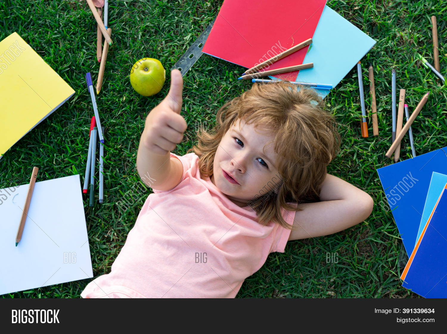 School Child Thumbs On Image & Photo (Free Trial) | Bigstock