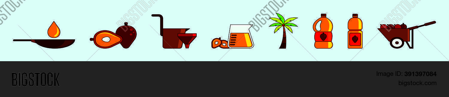 Set Palm Oil Cartoon Vector & Photo (Free Trial) | Bigstock
