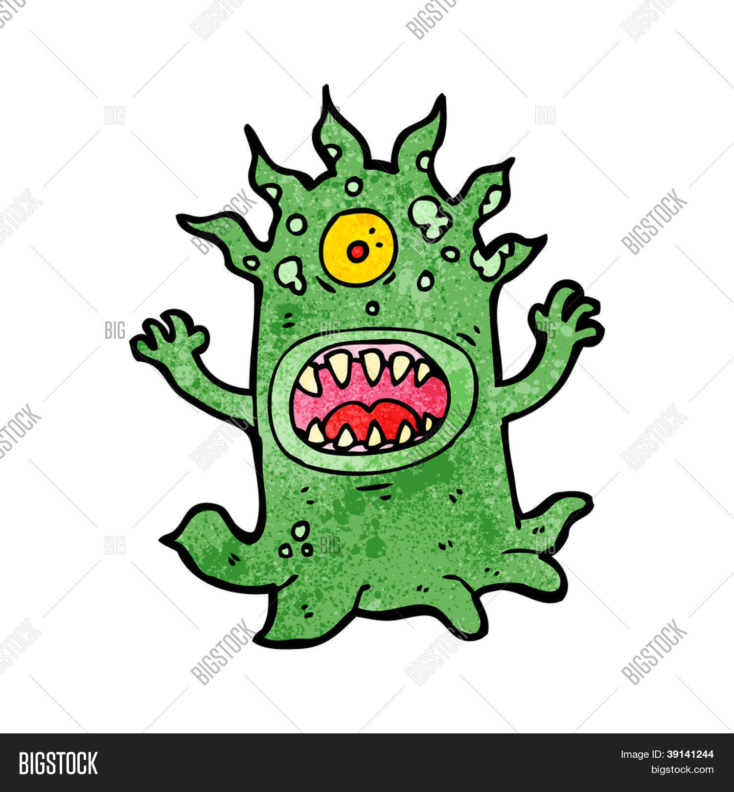 Scary Alien Cartoon Vector & Photo (Free Trial) | Bigstock