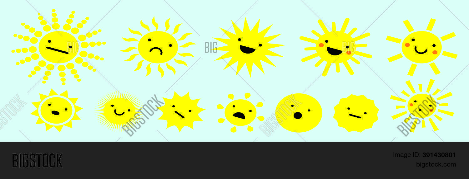 Set Sun Clipart Vector & Photo (Free Trial) | Bigstock