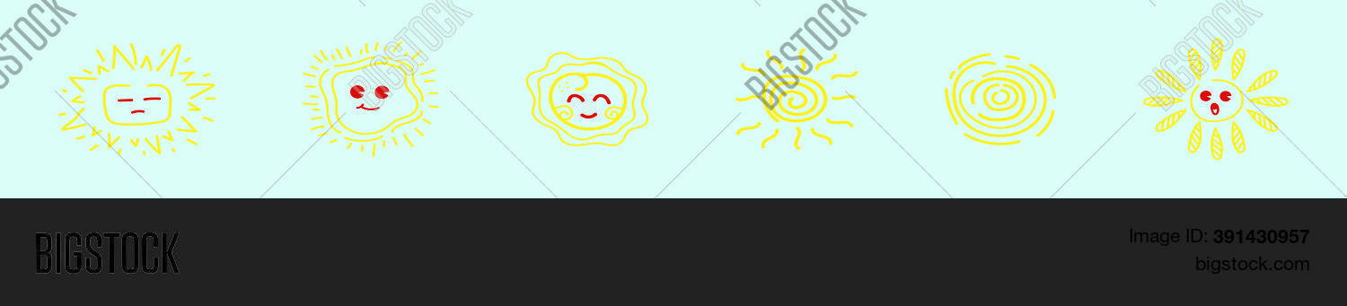 Set Sun Clipart Vector & Photo (Free Trial) | Bigstock