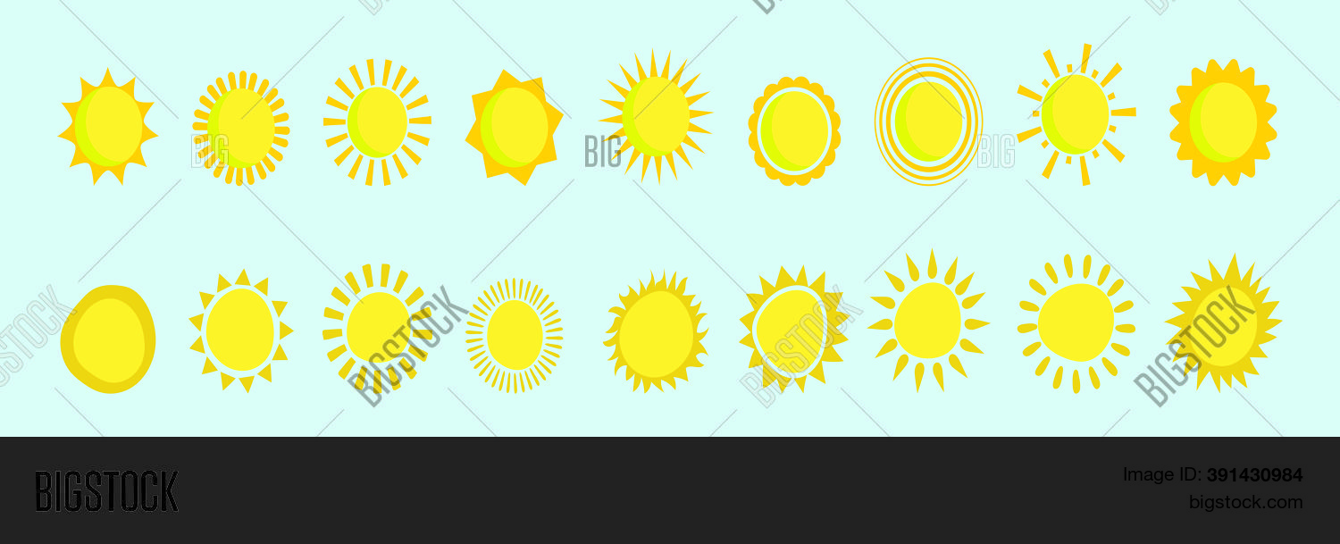 Set Sun Clipart Vector & Photo (Free Trial) | Bigstock