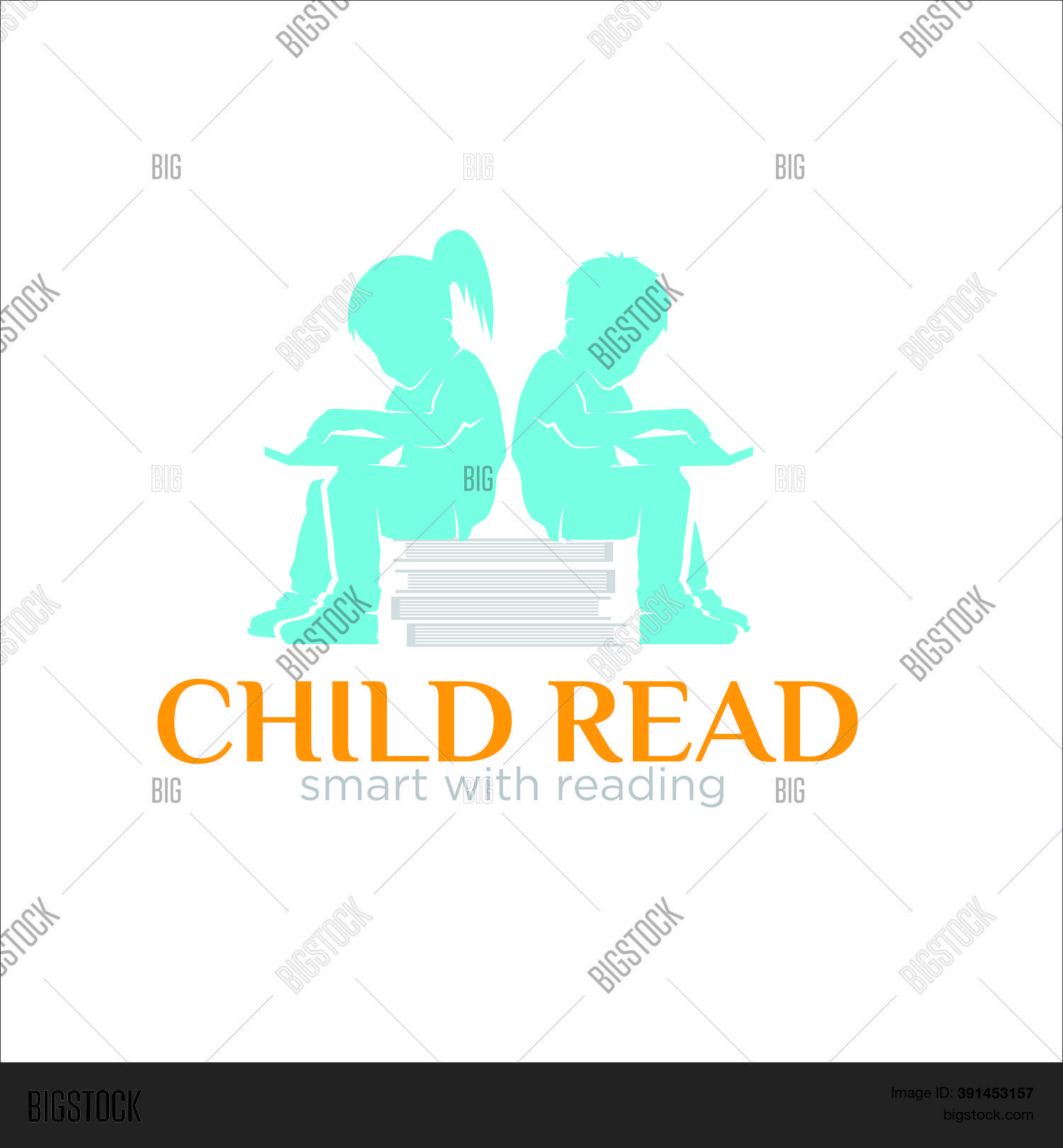 Reading Child Logo Vector & Photo (Free Trial) | Bigstock
