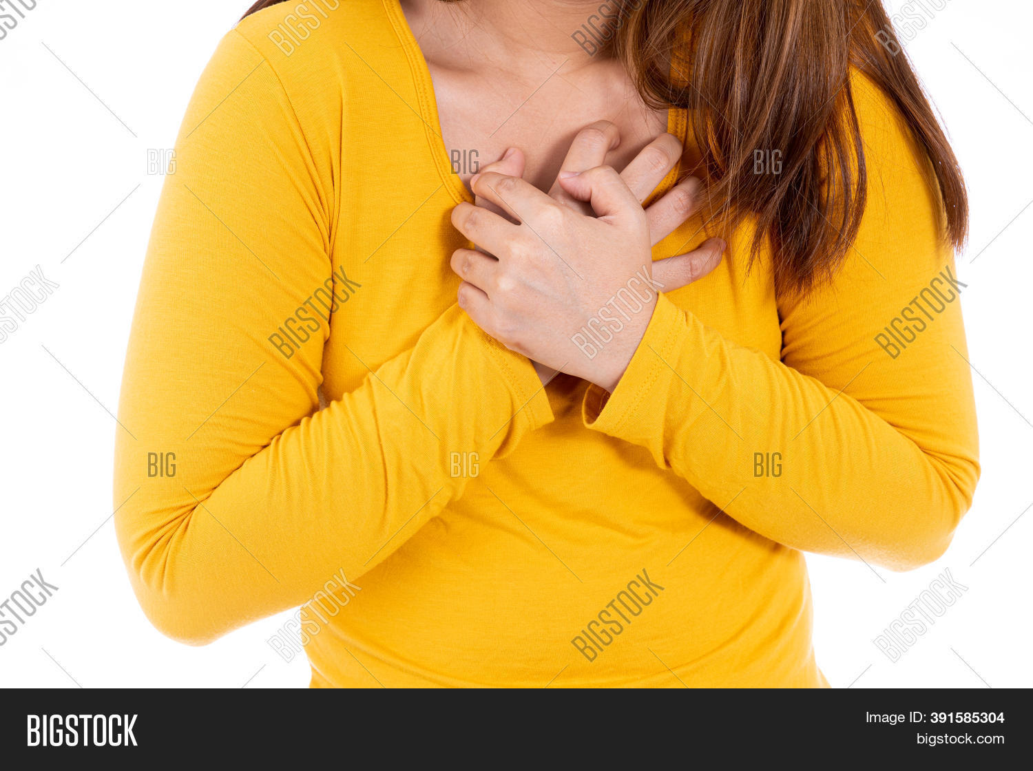 Woman Touching Her Image & Photo (Free Trial) | Bigstock