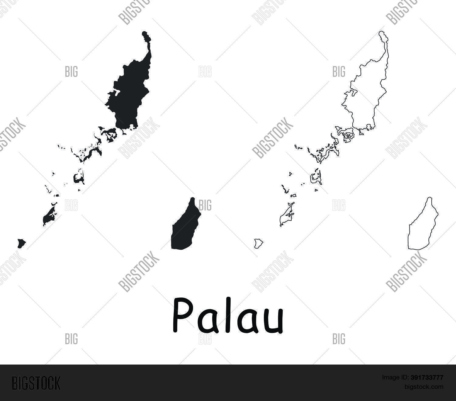 Palau Country Map. Vector & Photo (Free Trial) | Bigstock