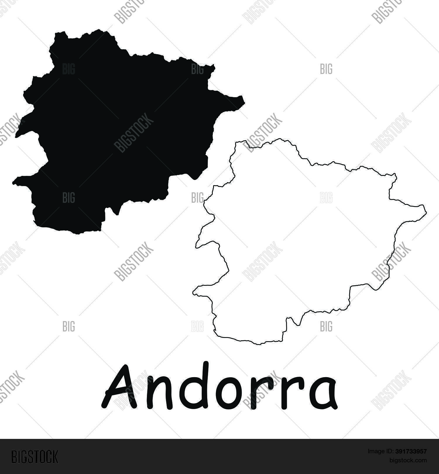 Andorra Country Map. Vector & Photo (Free Trial) | Bigstock
