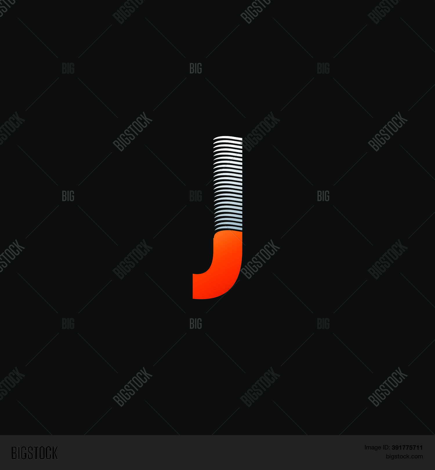 Line Stripes Letter J Vector & Photo (Free Trial) | Bigstock