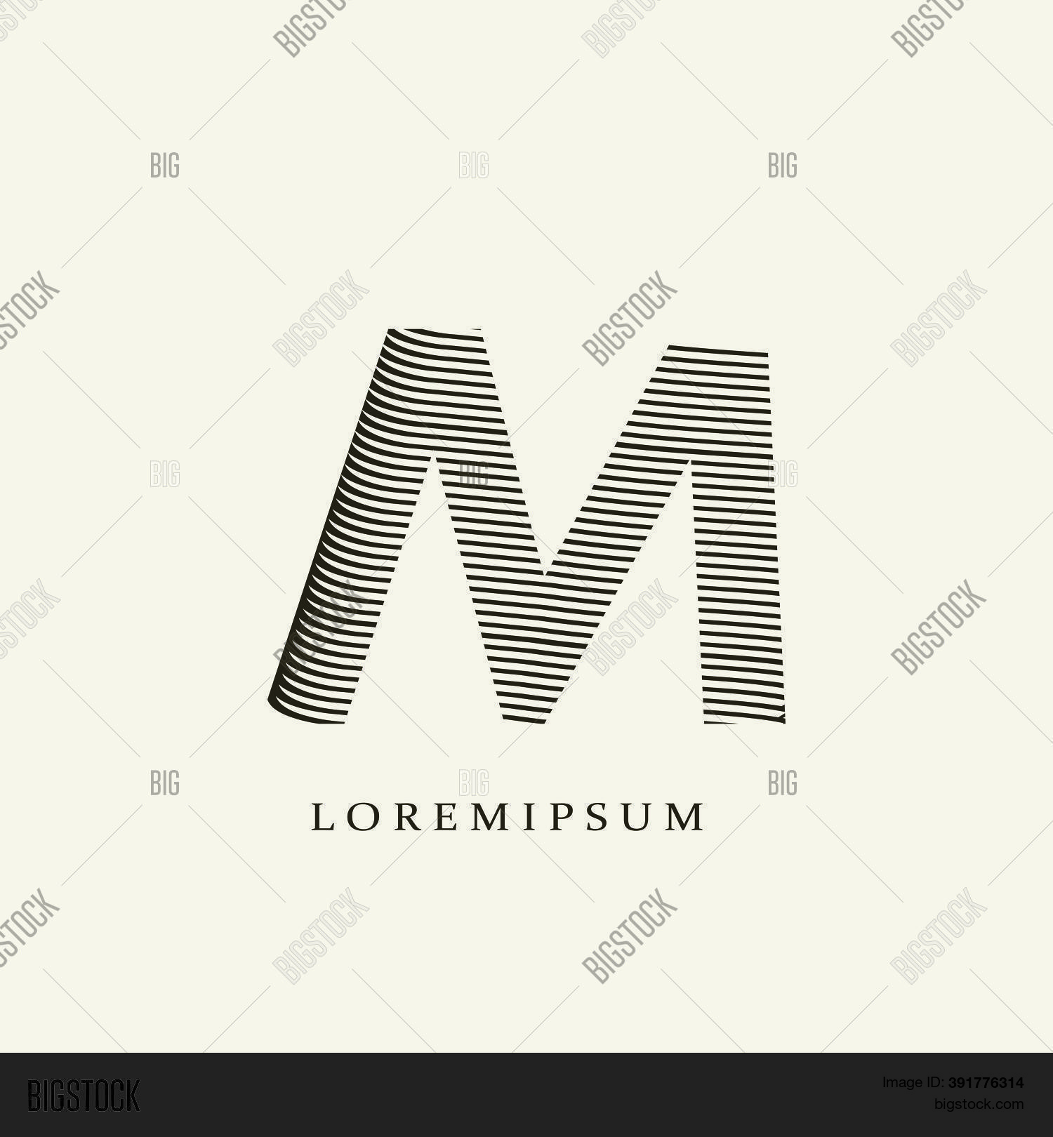 Line Stripes Letter M Vector & Photo (Free Trial) | Bigstock
