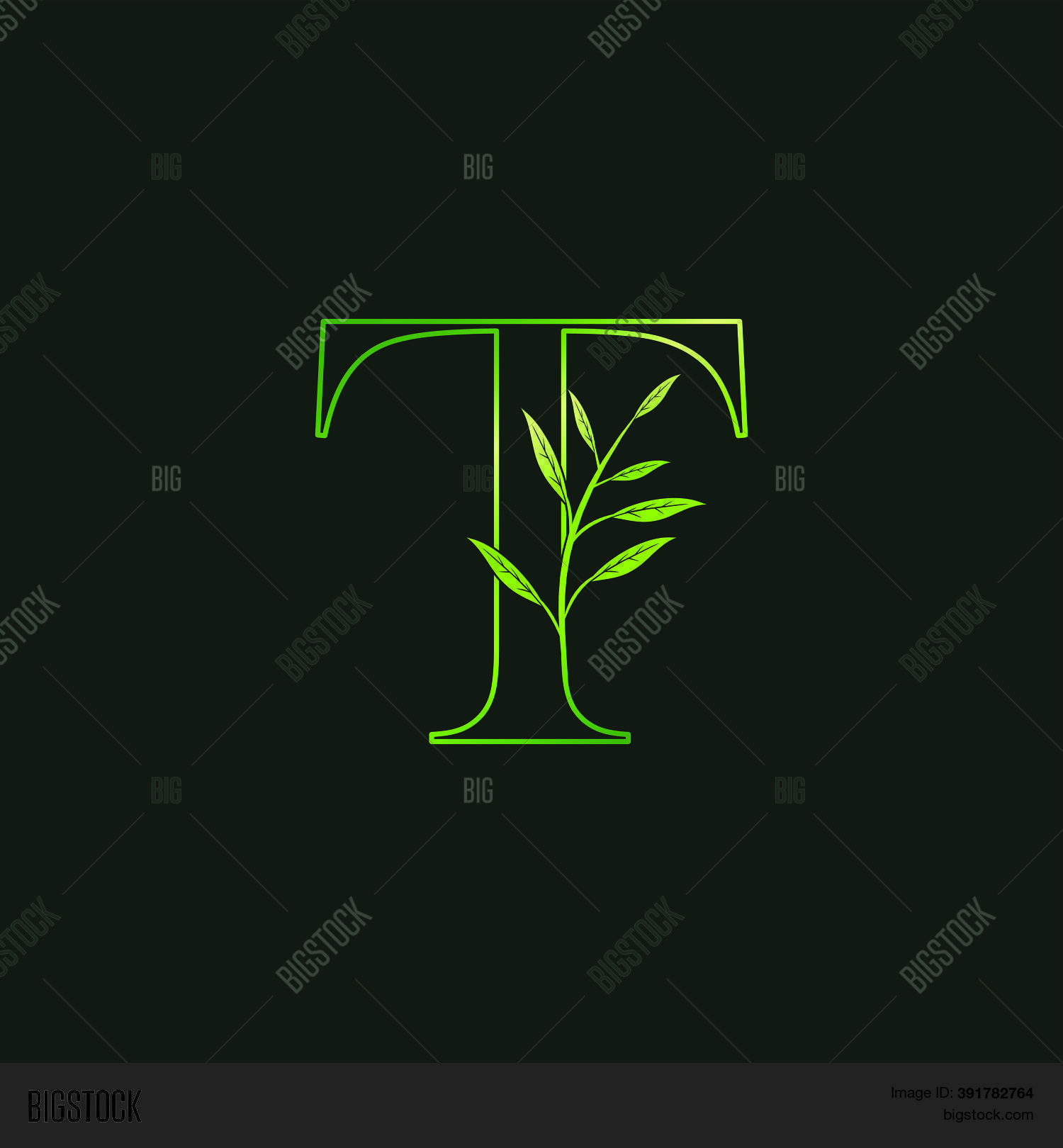 Green Nature T Letter Vector & Photo (Free Trial) | Bigstock