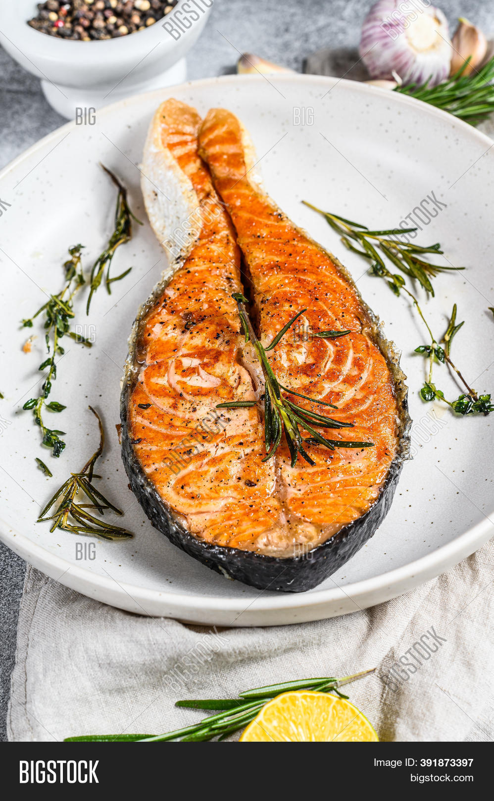 Rosted Trout Steak. Image & Photo (Free Trial) | Bigstock