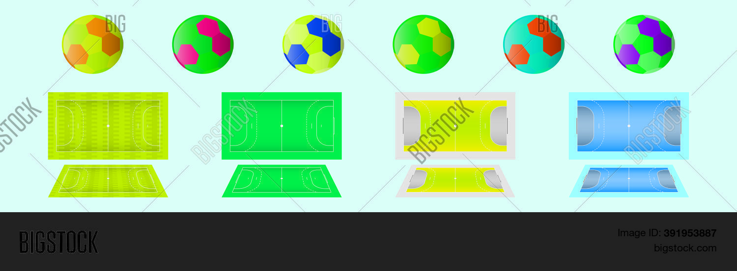 Set Handball Courts Vector & Photo (Free Trial) | Bigstock