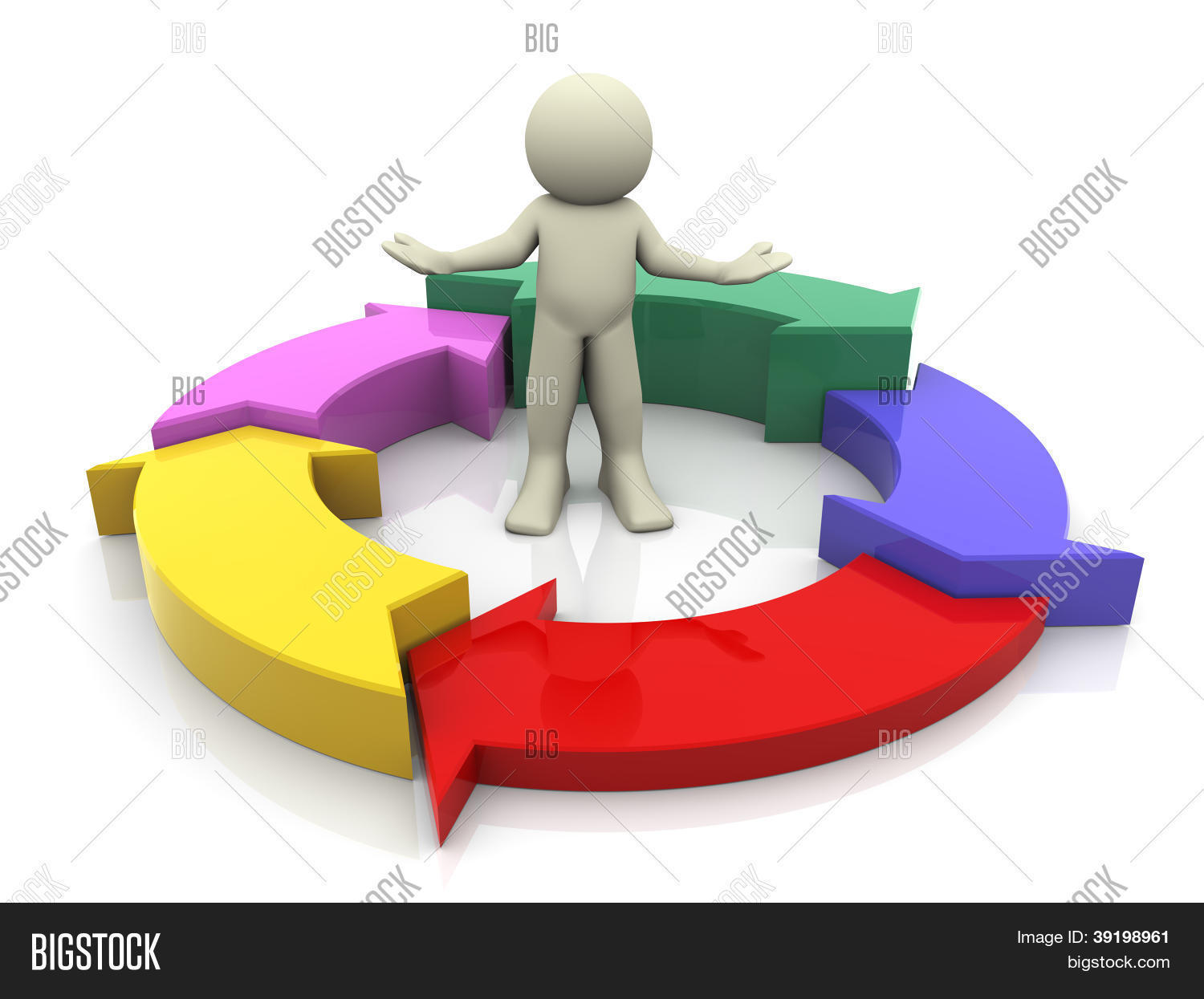 3D Man Circular Chart Image & Photo (Free Trial) | Bigstock