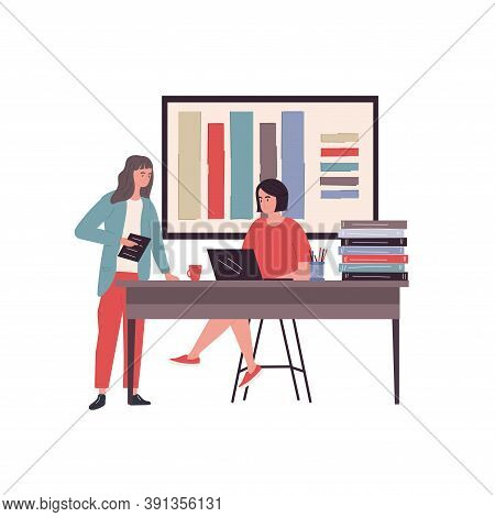 Two Girls Office Vector & Photo (Free Trial) | Bigstock