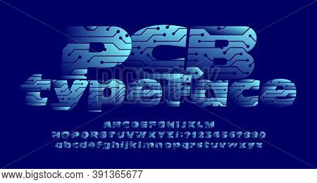 Pcb Alphabet Font. Vector & Photo (Free Trial) | Bigstock