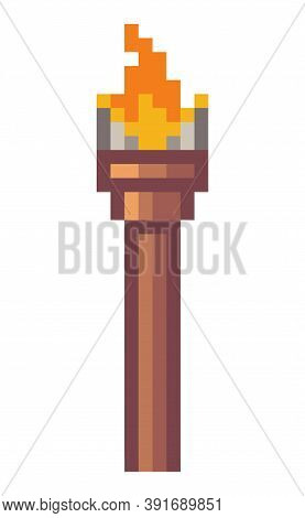 Vector Pixel Torch. Vector & Photo (Free Trial) | Bigstock