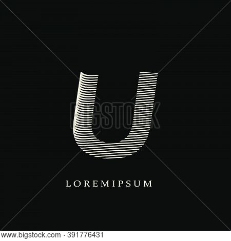 Line Stripes Letter U Vector & Photo (Free Trial) | Bigstock