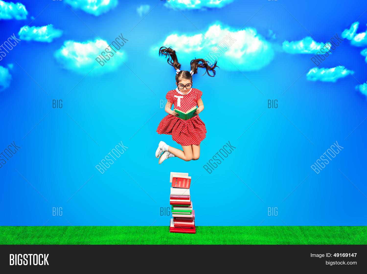 Happy Little Girl Book Image & Photo (Free Trial) | Bigstock