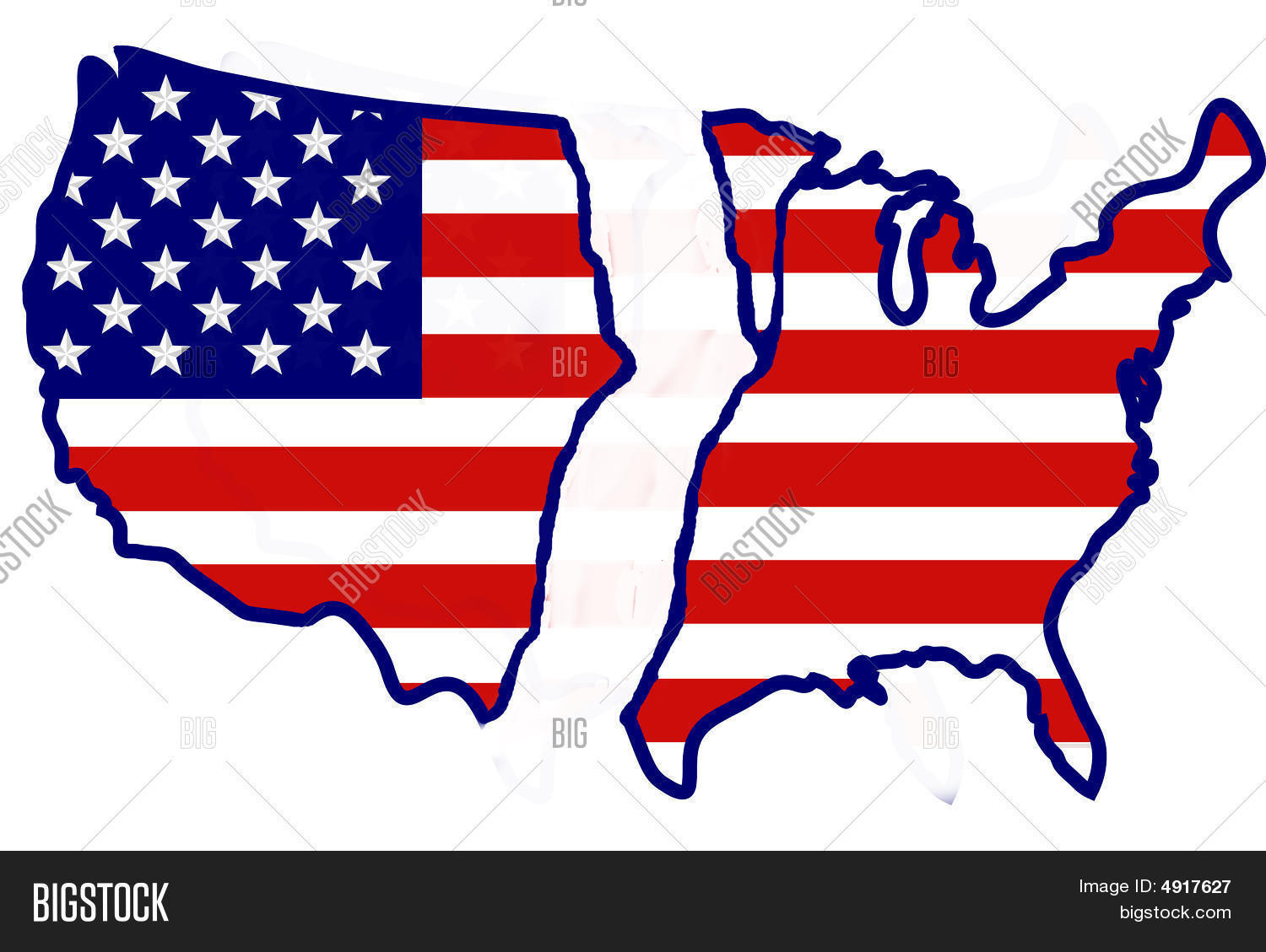 Usa Broken Map Image & Photo | Bigstock