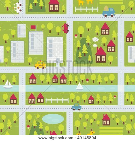Cartoon Map Pattern Vector & Photo (Free Trial) | Bigstock