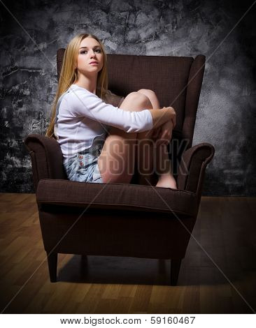 Young Girl Sit Chair Image & Photo (Free Trial) | Bigstock
