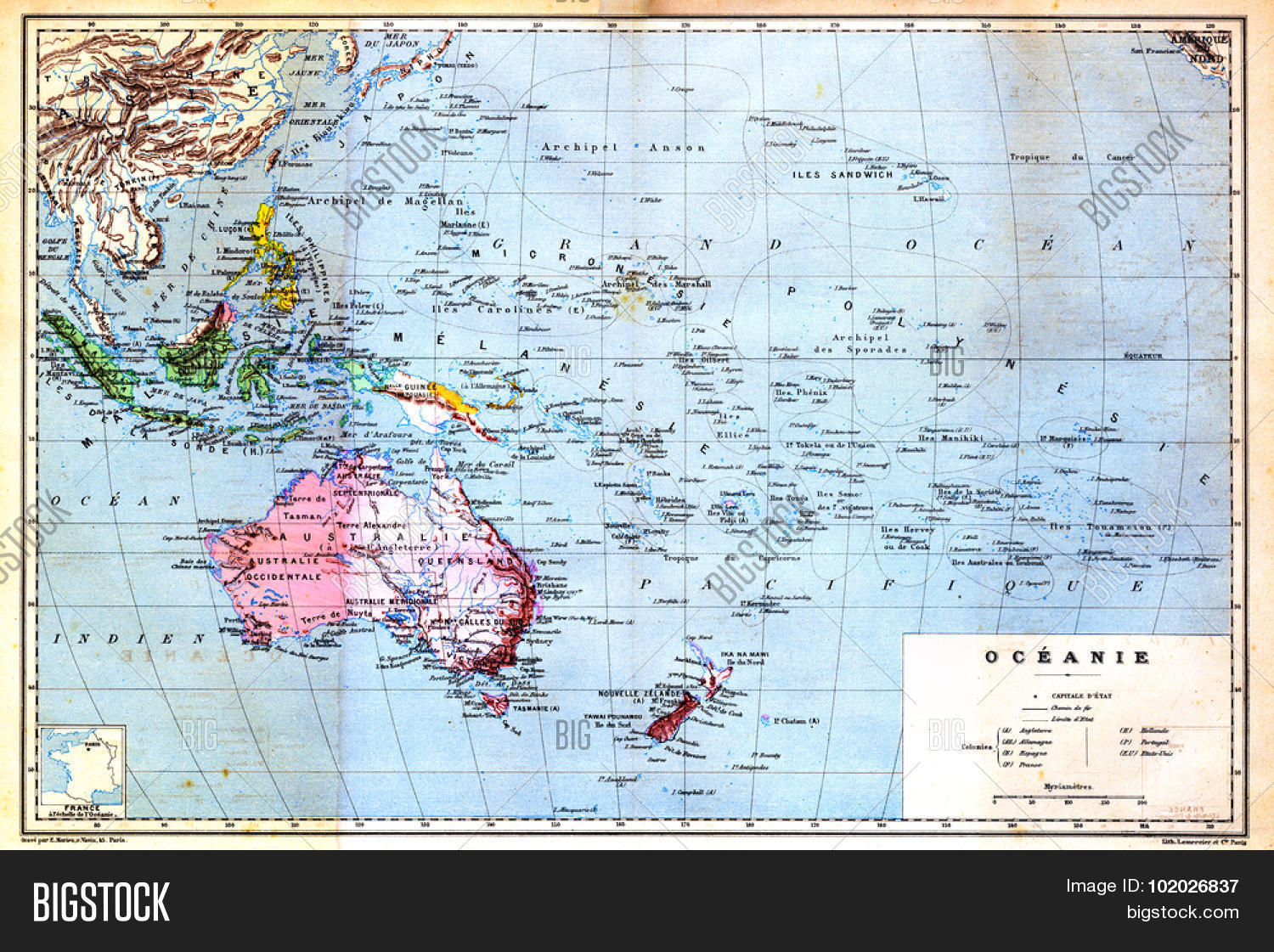 Colourful Map Oceania Image & Photo (Free Trial) | Bigstock
