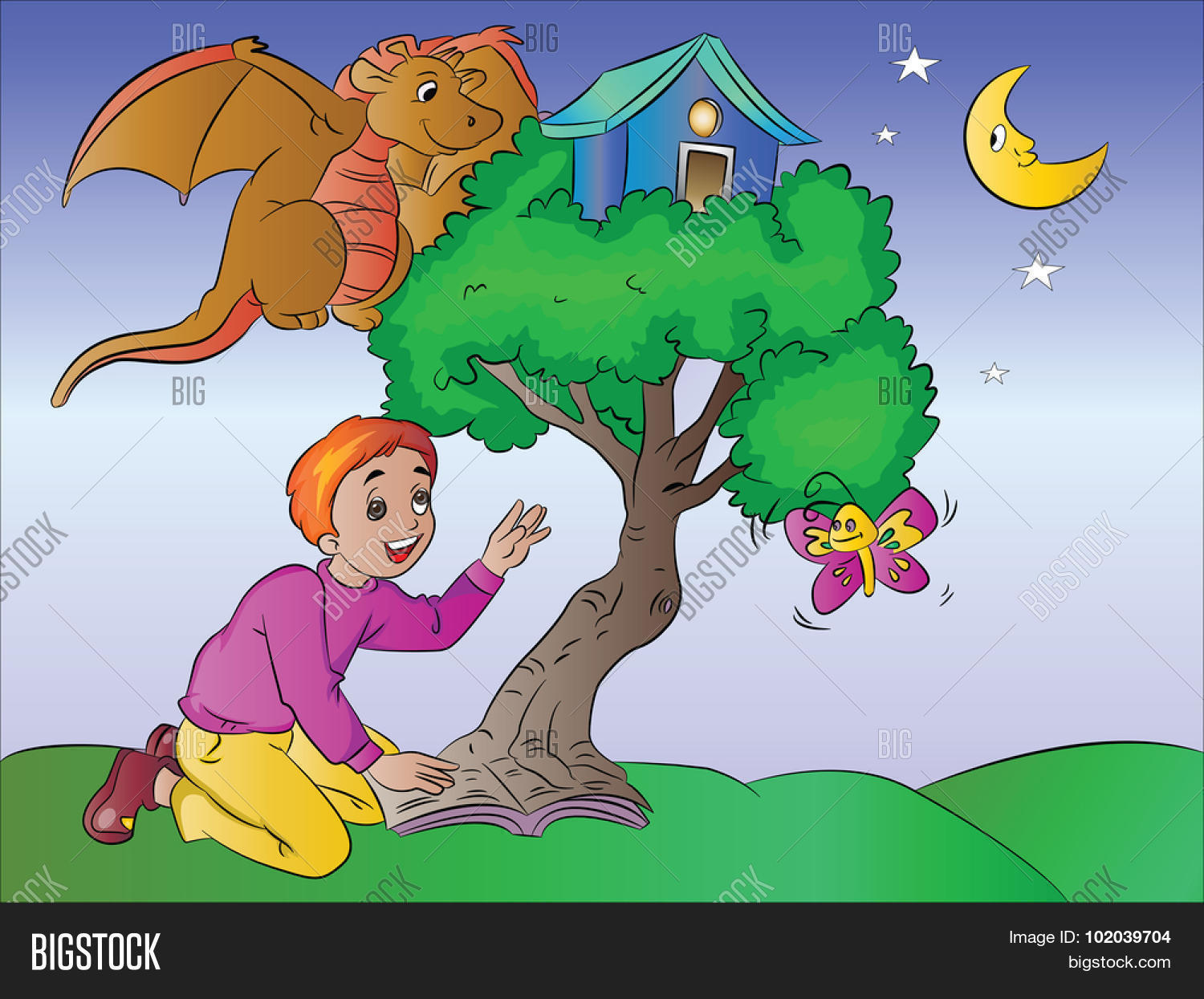 Boy Imagining Vector & Photo (Free Trial) | Bigstock