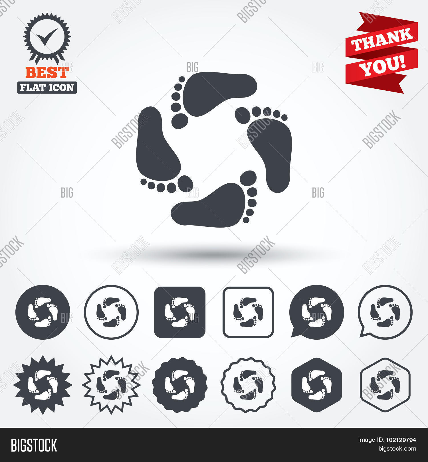 Baby Footprints Icon Vector & Photo (Free Trial) | Bigstock