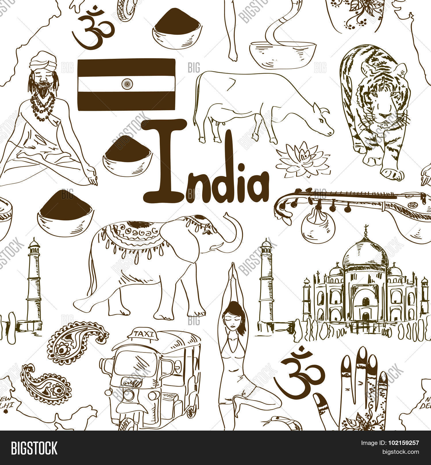 Sketch Indian Vector & Photo (Free Trial) | Bigstock