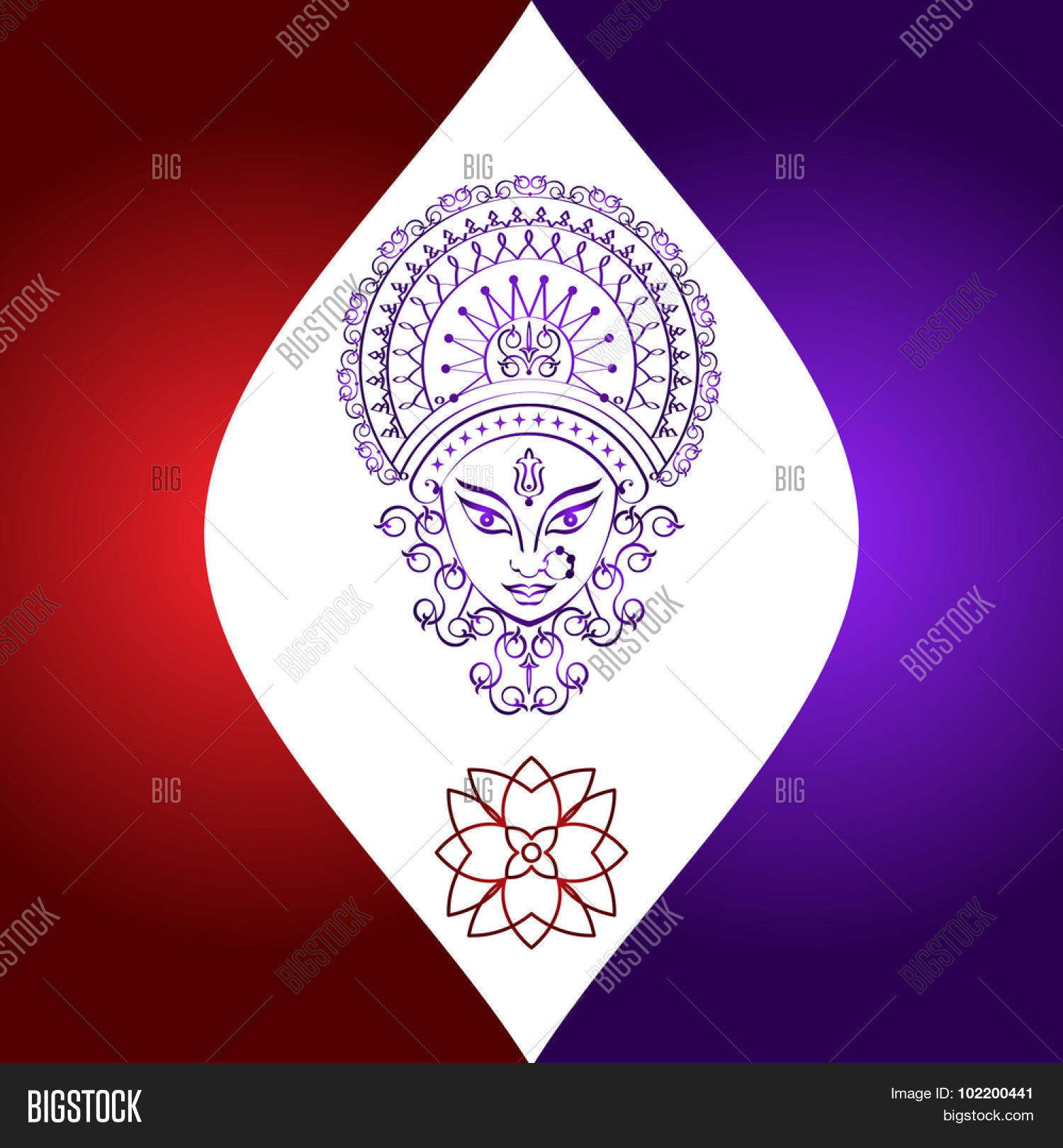 Durga Goddess Power Vector & Photo (Free Trial) | Bigstock