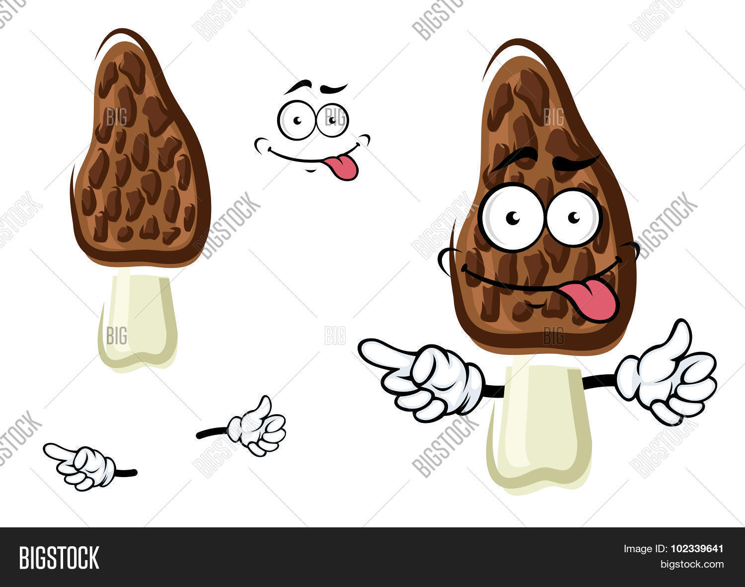 Cartoon Black Morel Vector & Photo (Free Trial) | Bigstock