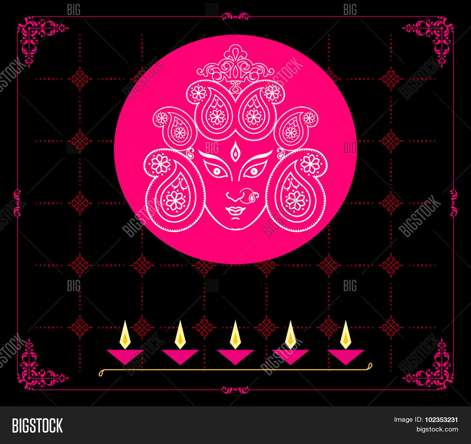 Durga Goddess Power Vector & Photo (Free Trial) | Bigstock