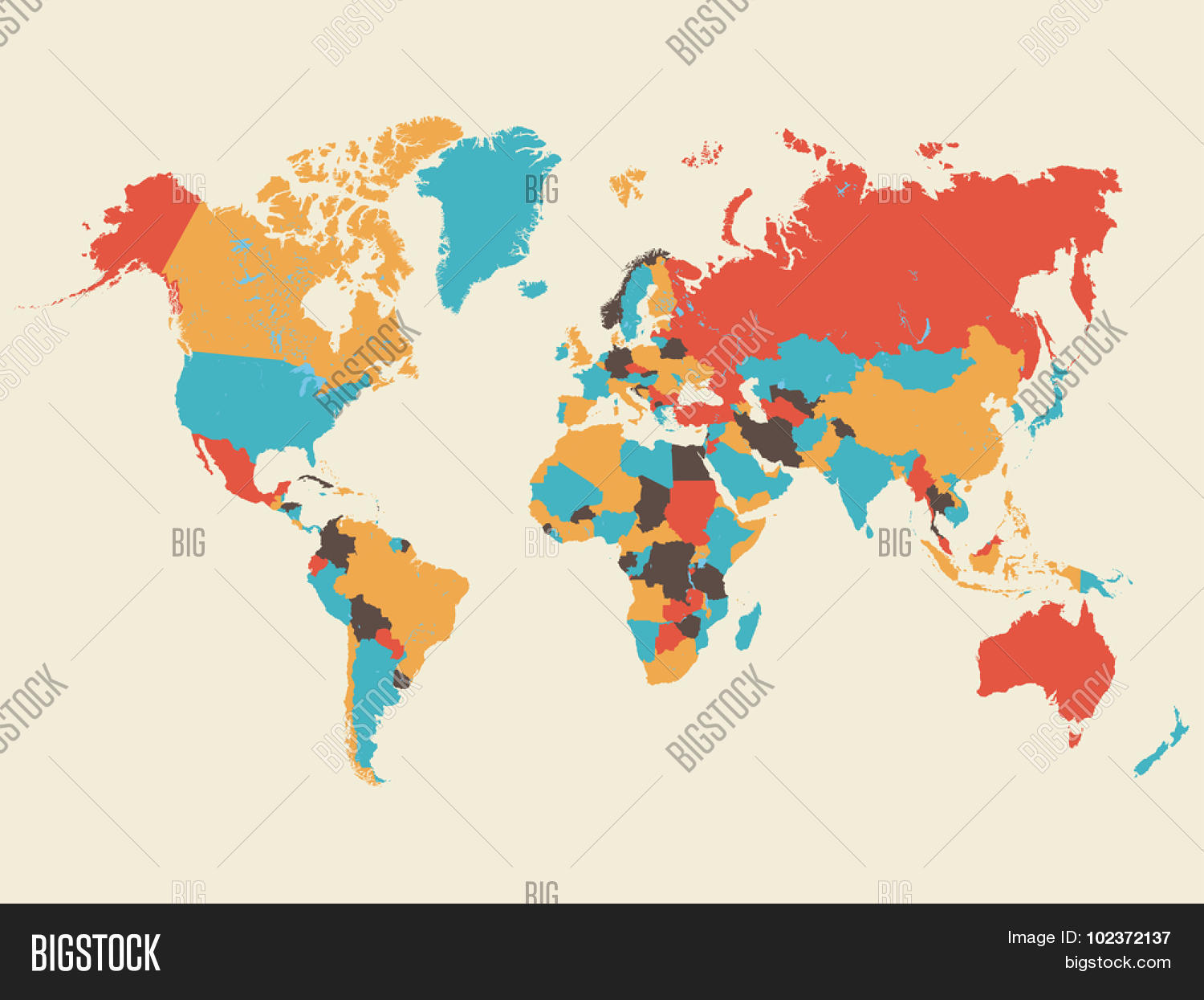 Colorful World Map Vector & Photo (Free Trial) | Bigstock