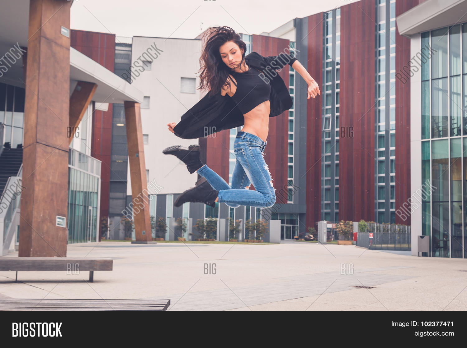 Beautiful Girl Jumping Image & Photo (Free Trial) | Bigstock