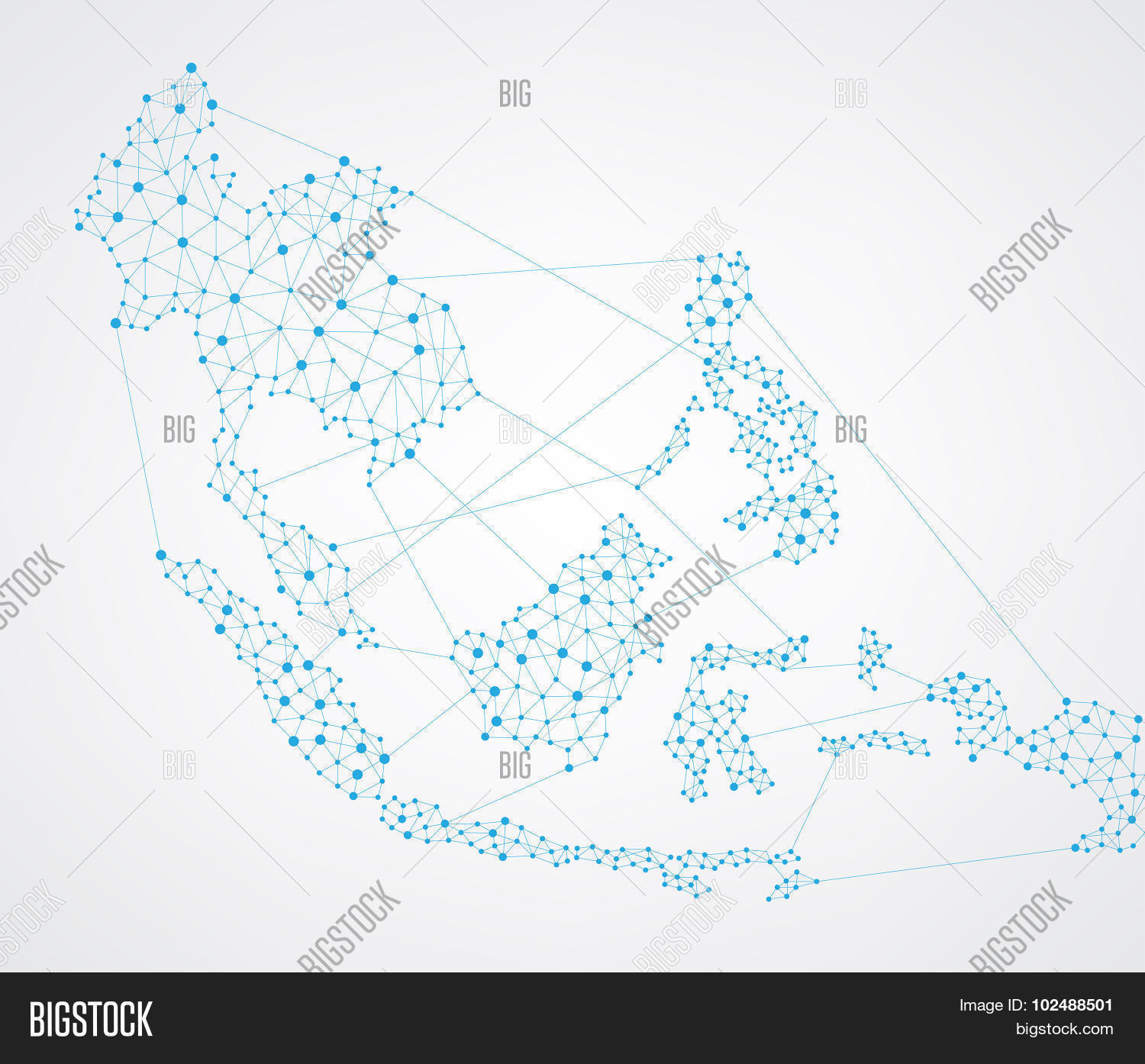 Asean Map Network Vector & Photo (Free Trial) | Bigstock